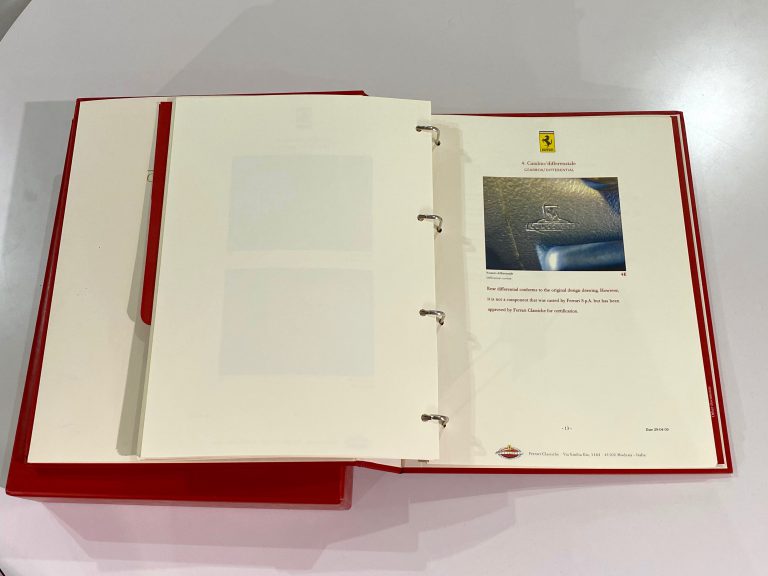 Ferrari Classiche Certificate - LMP CARS